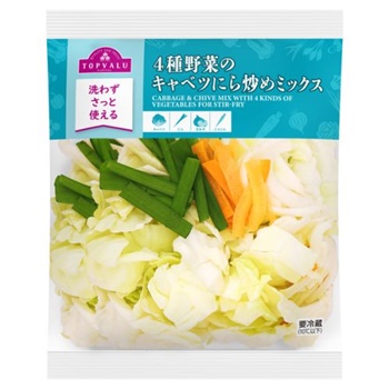 トップバリュ 4種野菜のキャベツ炒めミックス にら 1袋 | イオン一関店 - ネットスーパー