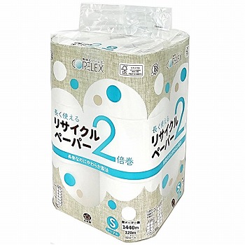 コアレックス信栄 コアレックスFSCリサイクルペーパー2倍巻きシングル 120m×12ロール | イオン下田店 - ネットスーパー