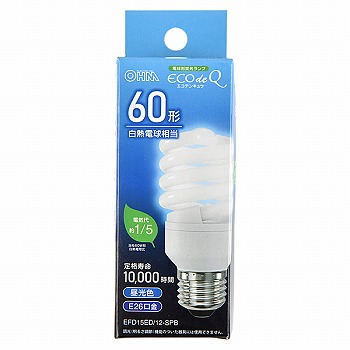 オーム電機 電球形蛍光灯 スパイラル形 E26 60形 昼光色 EFD15ED／12－SPB | イオンスタイル名取 - ネットスーパー